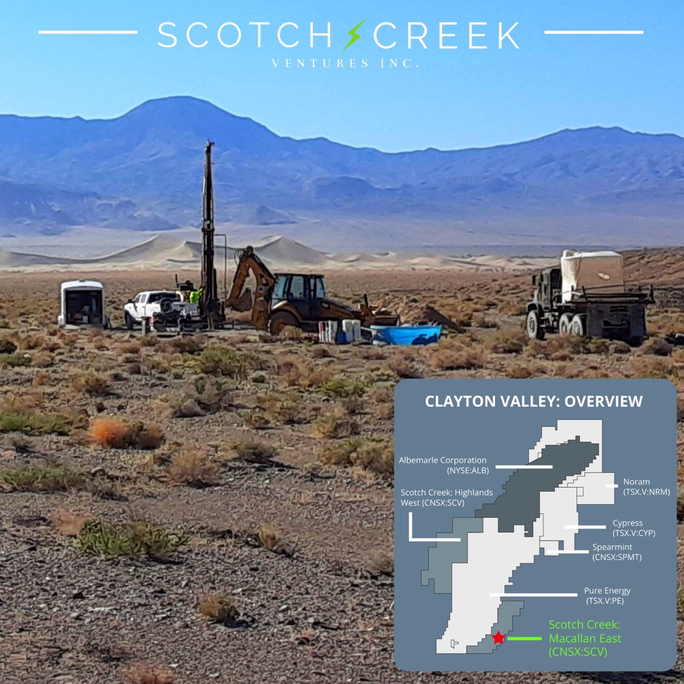 SCOTCH CREEK COMMENCES DRILLING AT THE MACALLAN EAST LITHIUM PROJECT, IN CLAYTON VALLEY - Scotch ...